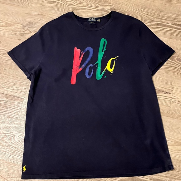 Polo Ralph Lauren | Shirts | Polo Black Tshirt With Colorful Logo ...